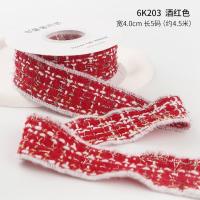 China CHRISTMAS LATTICE RIBBON GIFT BOX PACKING RIBBON HANDMADE DIY BOW RIBBON POLYESTER RIBBON for sale