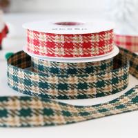 China CHRISTMAS LATTICE RIBBON GIFT BOX PACKING RIBBON HANDMADE DIY BOW RIBBON POLYESTER RIBBON for sale