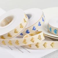China 16mm*9m Heart Pattern Jacquard Cotton Ribbon For Clothing Accessories for sale