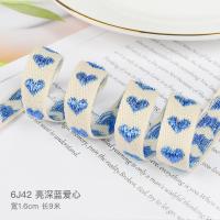 China 16mm*9m Heart Pattern Jacquard Cotton Ribbon For Clothing Accessories for sale