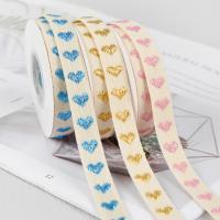China 16mm*9m Heart Pattern Jacquard Cotton Ribbon For Clothing Accessories for sale