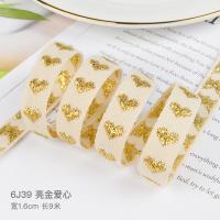 China 16mm*9m Heart Pattern Jacquard Cotton Ribbon For Clothing Accessories for sale