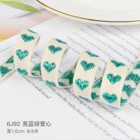 China 16mm*9m Heart Pattern Jacquard Cotton Ribbon For Clothing Accessories for sale