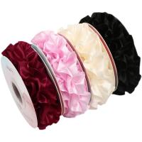 China 4.0cm*4.5m Wrinkled Edge Polyester Ribbon For Flower Packing for sale