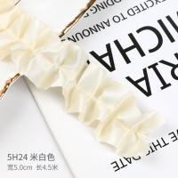 China 4.0cm*4.5m Wrinkled Edge Polyester Ribbon For Flower Packing for sale