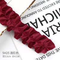 China 4.0cm*4.5m Wrinkled Edge Polyester Ribbon For Flower Packing for sale