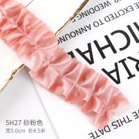 China 4.0cm*4.5m Wrinkled Edge Polyester Ribbon For Flower Packing for sale