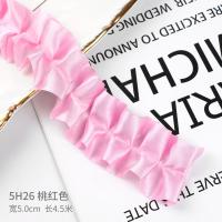 China 4.0cm*4.5m Wrinkled Edge Polyester Ribbon For Flower Packing for sale