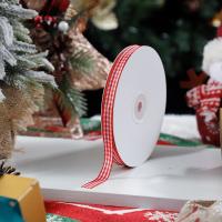 China 1cm*45m Chritsmas Printed Ribbon For Gift Packing And Garment Accessories for sale