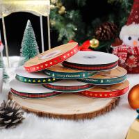 China 1cm*45m Chritsmas Printed Ribbon For Gift Packing And Garment Accessories for sale