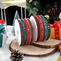 China 1cm*45m Chritsmas Printed Ribbon For Gift Packing And Garment Accessories for sale
