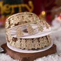 China 3cm*5y Ultrasonic Chritsmas Ribbon For Gift Packing And Garment Accessories for sale