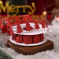 China 3cm*5y Ultrasonic Chritsmas Ribbon For Gift Packing And Garment Accessories for sale