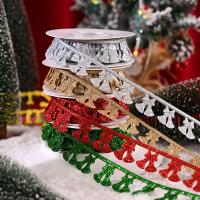 China 3cm*5y Ultrasonic Chritsmas Ribbon For Gift Packing And Garment Accessories for sale