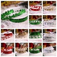 China 3cm*5y Ultrasonic Chritsmas Ribbon For Gift Packing And Garment Accessories for sale