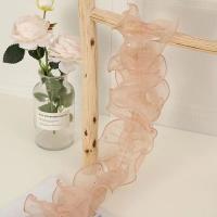 China 12cm*2m Wrinkled Edge Lace Ribbon For Flower Package And Gift Packing for sale