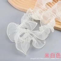China 12cm*2m Wrinkled Edge Lace Ribbon For Flower Package And Gift Packing for sale