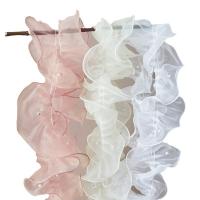 China 12cm*2m Wrinkled Edge Lace Ribbon For Flower Package And Gift Packing for sale
