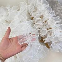 China 12cm*2m Wrinkled Edge Lace Ribbon For Flower Package And Gift Packing for sale