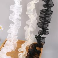 China 12cm*2m Wrinkled Edge Lace Ribbon For Flower Package And Gift Packing for sale