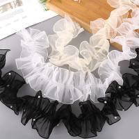 China 12cm*2m Wrinkled Edge Lace Ribbon For Flower Package And Gift Packing for sale