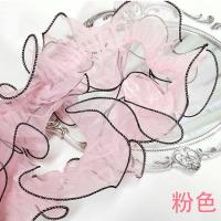 China 12cm*2m Wrinkled Edge Lace Ribbon For Flower Package And Gift Packing for sale