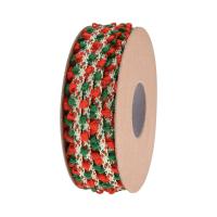 China 10mm*10m Merry Christmas Velvet Ear Edge For Gift Packing And Festival Decoration for sale