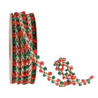 China 10mm*10m Merry Christmas Velvet Ear Edge For Gift Packing And Festival Decoration for sale