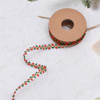 China 10mm*10m Merry Christmas Velvet Ear Edge For Gift Packing And Festival Decoration for sale
