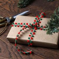 China 10mm*10m Merry Christmas Velvet Ear Edge For Gift Packing And Festival Decoration for sale