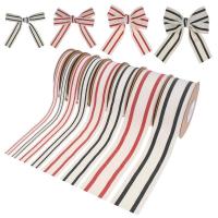 China 10mm-38mm*10y Black And Red Striped Cotton Ribbon For Gift Packing And Garment Accessories for sale