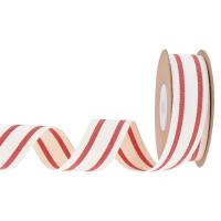 China 10mm-38mm*10y Black And Red Striped Cotton Ribbon For Gift Packing And Garment Accessories for sale