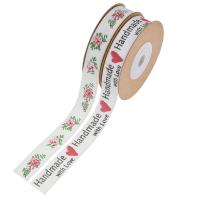 China 15mm*10m Printed Cotton Ribbon For Gift Packing And Garment Accessories for sale
