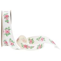 China 15mm*10m Printed Cotton Ribbon For Gift Packing And Garment Accessories for sale