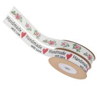 China 15mm*10m Printed Cotton Ribbon For Gift Packing And Garment Accessories for sale
