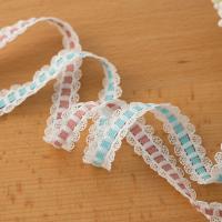 China 1.7cm Weaved Lace Edge Polyester Elastic Bra Strap Ribbon For Garment Accessories for sale
