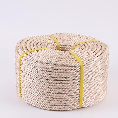 China 3-12mm Yellow PP 3-Strand Twisted Rope with 2000lbs Tensile Strength and 500kg Capacity for Marine and Outdoor Use for sale