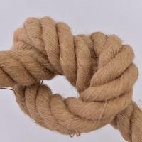 China 6mm-60mm Natural Jute 3-Strand Twisted Rope with 2000lbs Tensile Strength for Decoration and Sea Fishing for sale