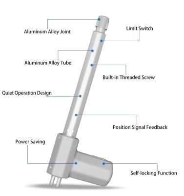 China Dustproof 12V 24V Quiet Linear Actuator High Force 8000N For Medical Care Beds for sale