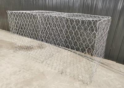 China Galfan Coated Hexagonal Gabion Basket 80x100mm Mesh 2x1x1m Double Twisted Woven for sale