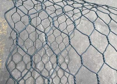 China Galfan Gabion Wire Mesh 60x80mm 3x3x1ft Slope Paving Mesh Durable PVC Coated for sale