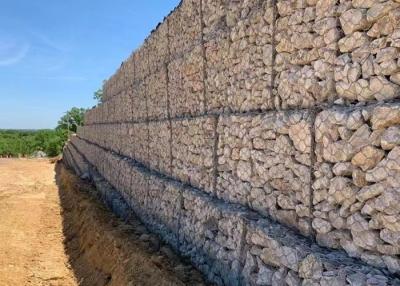 China 100g Zinc Coated Woven Gabion Baskets for River Protection - 60mm×80mm & 80mm×100mm Mesh Sizes for sale