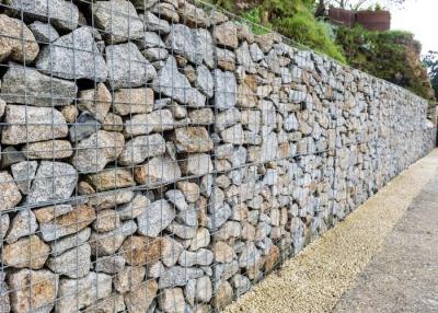 China Galvanized Steel Gabion Baskets 2.7mm-4.0mm Wire 60x80mm Mesh for Retaining Walls for sale