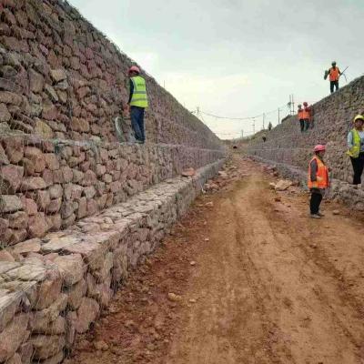 China Galvanized Gabion Box Basket Hexagonal Wire Mesh 80x100mm Hole Size 2.70mm Wire for Erosion Control for sale
