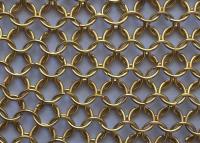 China Brass Metal Ring Mesh 0.7-3mm Wire Diameter 4000mm Width for Decorative Curtains and Partitions for sale