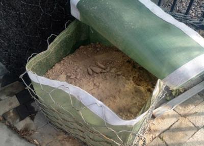 China Hot Dip Galvanized Gabion Basket 4.0mm with Green PET Geobag for Riverbank Erosion Control for sale