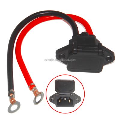 China 3P Plug 4 Square 20cm Panel Power Inlet Socket Connector for Electric Motorcycle Scooter Parts for sale