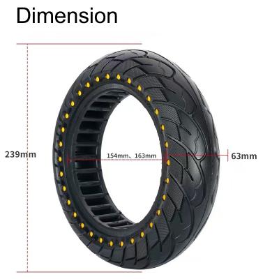 China 10x2.5 Inch Solid Rubber Honeycomb Tire for Ninebot Max G30/G30D/G30P Electric Scooters - Puncture-Proof for sale