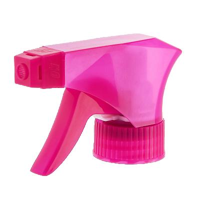 China Pink All Plastic Trigger Sprayer 28 / 410 Safety Lock Solvent Resistant Sprayer for sale