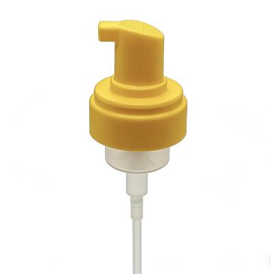 China 42mm Yellow Plastic Soap Pump Cosmetics Foaming Soap Dispenser for sale
